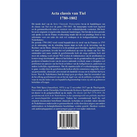 Pd Spies Serie Classicale Transcripties Acta Classis Van Tiel 1780
