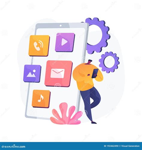 Native Mobile App Abstract Concept Vector Illustration Stock Vector