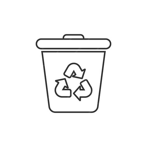 Premium Vector Garbage Bin Icon In Flat Style Recycle Vector