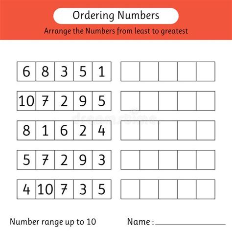 Ordering Numbers Worksheet Arrange The Numbers From Least To Greatest
