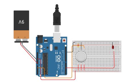 circuit design gas sensor tinkercad