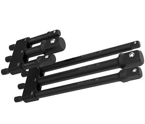 6pc 1 4 3 8 1 2 Drive Impact Socket Adaptors And Extension Bits For