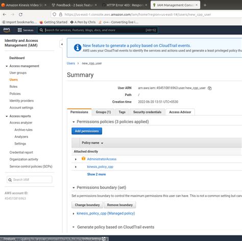 Error Response Message User Arn Aws Iam User New Cpp User Is Not