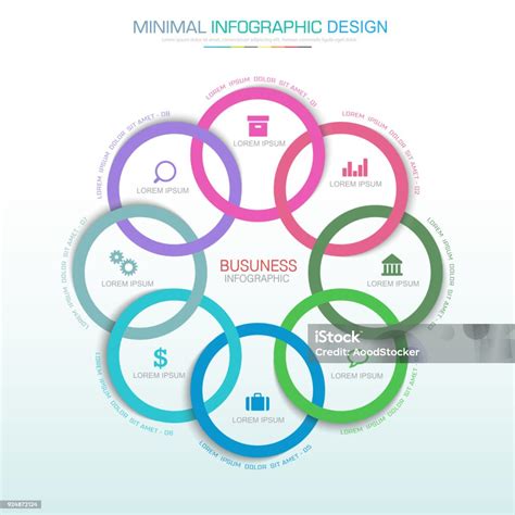 Infographic 요소 전체에서 비즈니스 아이콘 컬러 백그라운드 프로세스 또는 단계 및 옵션 워크플로 다이어그램 디자인 요소 Eps10 그림을 벡터 0명에 대한 스톡