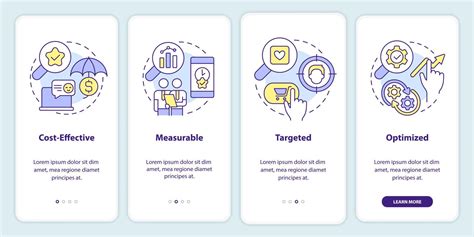 Digital Advertising Benefits Onboarding Mobile App Screen Promotion Walkthrough 4 Steps