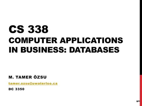 Ppt Cs 338 Computer Applications In Business Databases Powerpoint Presentation Id1625829