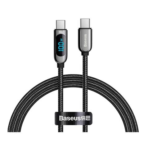 Baseus Display Fast Charging Data Cable Type C To Type C 100w 1m Black