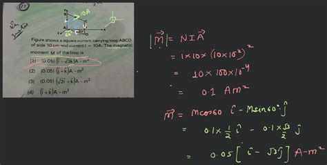 Figure Shows A Square Current Carrying Loop A B C D Of Side Math