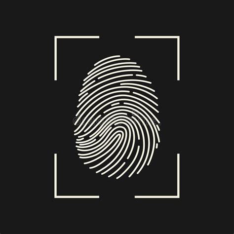 Fingerprint Icon Cyber Security Concept Digital Security Authentication Concept Biometric