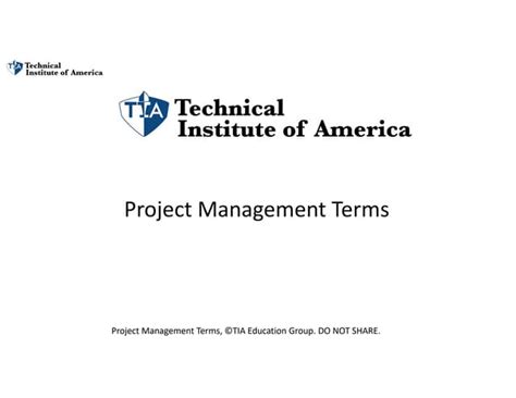 Project Management Definitions Terms Pdf