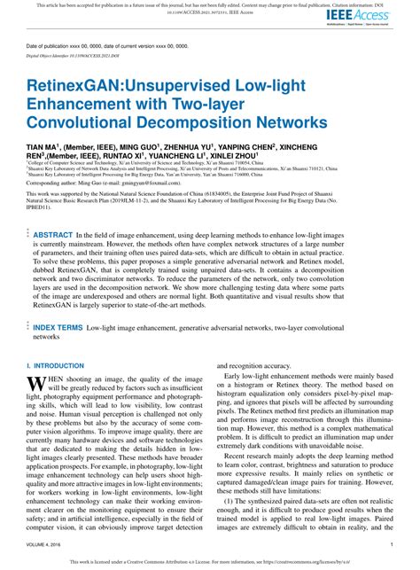 Pdf Retinexganunsupervised Low Light Enhancement With Two Layer