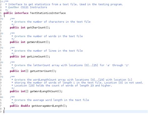 Solved Interface To Get Statistics From A Text File Used Chegg Com