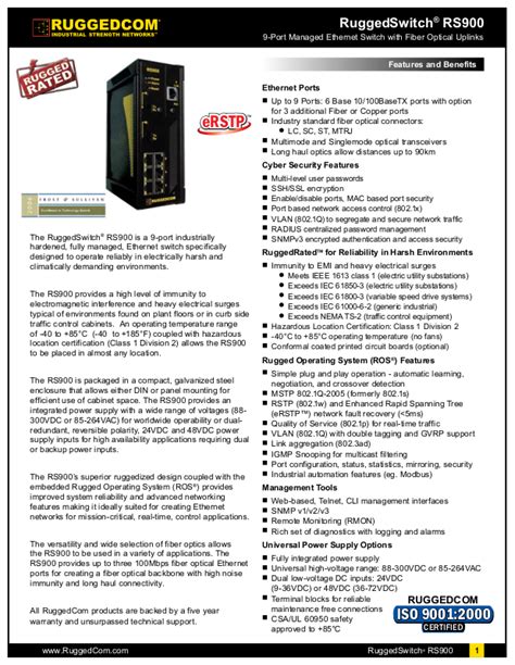 Ruggedcom Rs900 User Manual Ruggedcom Rs900 User Manual