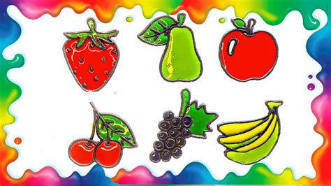 Раскрасим фрукты с жидкой гуашью Youtube
