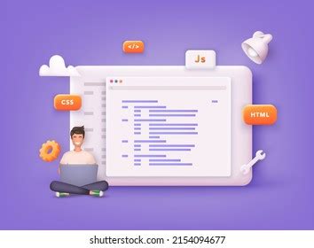 Website Programming Coding Web Development Coding Stock Vector Royalty Free 2154094677