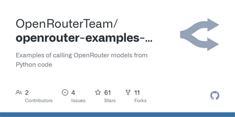Github Openrouterteamopenrouter Examples Python Examples Of Calling