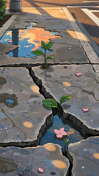 Free Hope Through Cracks Image Resilience Sidewalk Cracks