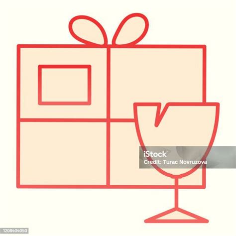 깨지기 쉬운 상자 선 아이콘입니다 유리 제품이 있는 깨지기 쉬운 화물 패키지 우편 서비스 벡터 디자인 개념 흰색 배경에 윤곽