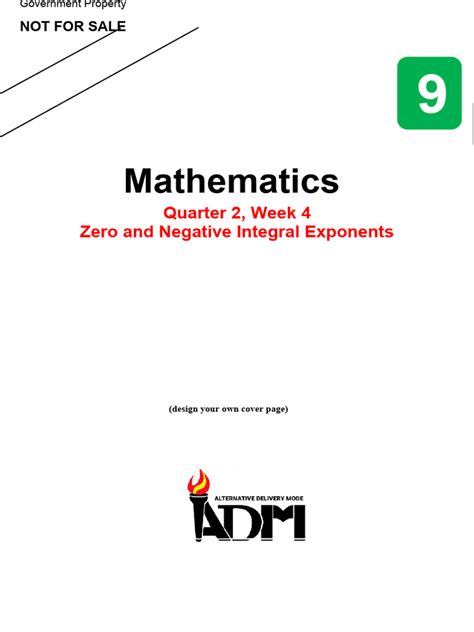 Match9 Q2 Week4 Mod2 Negativeandzeroexponent Version2 Pdf Exponentiation Numbers