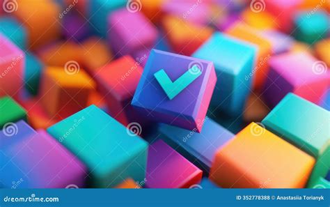 Symbols Of Checkmarks And Tick Marks Are Displayed In The Render Stock