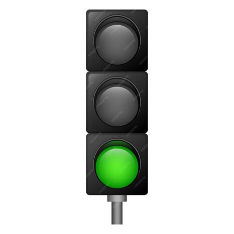Premium Vector Green Color Traffic Lights Icon Realistic Illustration