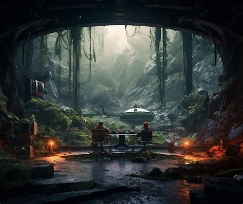premium photo photo secret base in secret environment science fiction