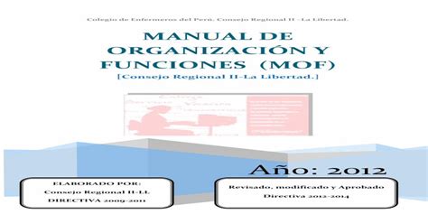 MANUAL DE ORGANIZACIÓN Y FUNCIONES · PDF fileRegional y a través de ...