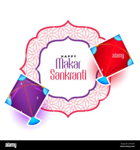 Happy Makar Sankranti Festival Of Kite Background Design Stock Vector