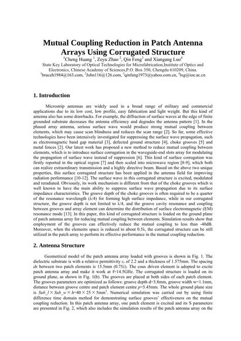 Pdf Mutual Coupling Reduction In Patch Antenna Arrays Using Dokumen