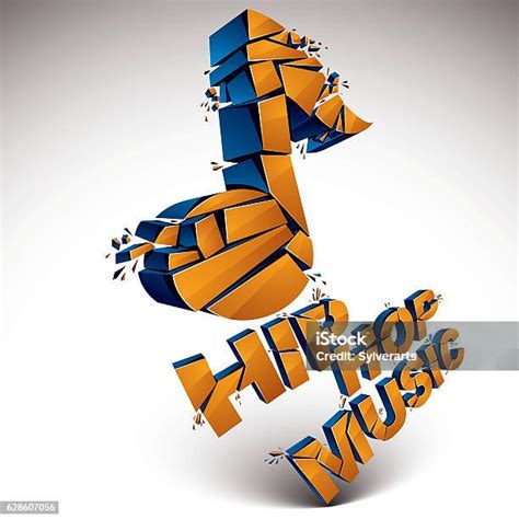 오랑주 3d 벡터 산산조각남 음표 점이 있는 및 Refractions 3차원 형태에 대한 스톡 벡터 아트 및 기타 이미지 3차원 형태 굴절 금이 간 Istock