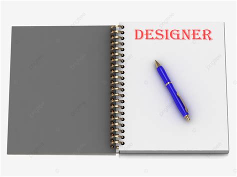 Designer Word On Notebook Page Male Office Description Sitting PNG Transparent Image And
