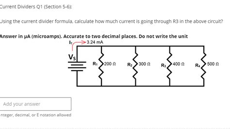 Solved Current Dividers Q1 Section 5 6 Using The Current