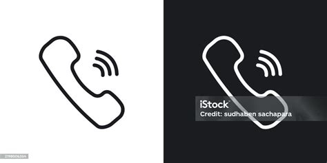 웹 디자인을 위한 흑백 라이너 스트로크로 된 전화 통화 아이콘 가상현실에 대한 스톡 벡터 아트 및 기타 이미지 가상현실 개념 개념과 주제 Istock