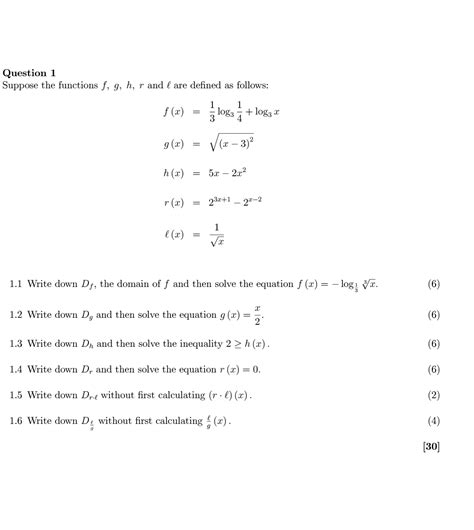 solved question 1suppose the functions f g h r ﻿and l ﻿are