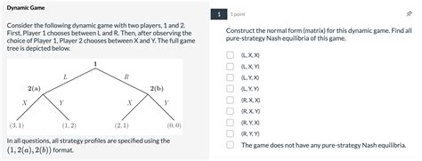 Solved Dynamic Game point 早 Consider the following Chegg