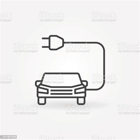 라인 스타일의 플러그 아이콘 또는 기호가 있는 자동차 전기 자동차 개념 기호 개념에 대한 스톡 벡터 아트 및 기타 이미지 개념 경제 교통수단 Istock