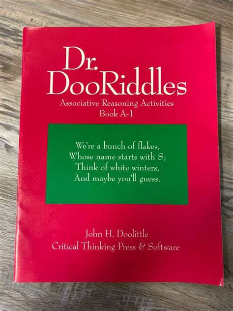 Dr Dooriddles Associative Reasoning Activities Book A 1 First Homeschool