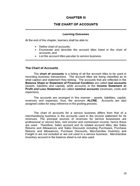 Bscm Chapter Iii Chart Of Accounts Pdf Expense Bad Debt
