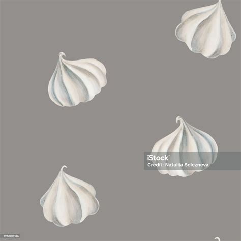 머랭이 있는 수채화 무늬 하얀 고립된 배경에 달콤한 그림을 그리는 손 디자이너 메뉴 상점 거짓말 탐지기 바 비스트로 레스토랑 엽서 포장지 표지 포스터 및 직물용 가벼운에