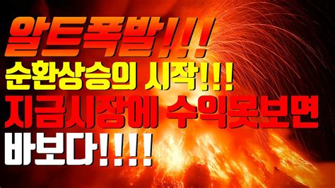 알트폭발 순환상승의 시작 지금 시장에 돈 못벌면 바보다비트코인이더리움리플암호화폐골드문tv Youtube