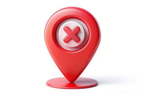 3d Location Pin And Cross Mark Icon Gps Navigator Pointer Trendy And