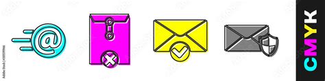 set mail and e mail delete envelope envelope and check mark and
