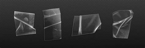 플라스틱 투명 투명 넓은 덕트 테이프 스티커 라벨 접착제 현실적인 종이 질감 3d 벡터 흉내내기 끈적끈적한 접착제 오버레이 조각