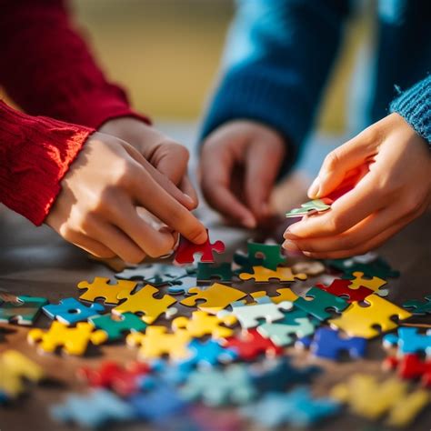Premium Photo Couple Solving Jigsaw Puzzle