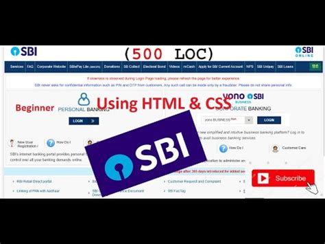 Building SBI Clone For Beginners Project Using Html Css ApnaCollegeOfficial CodeWithHarry