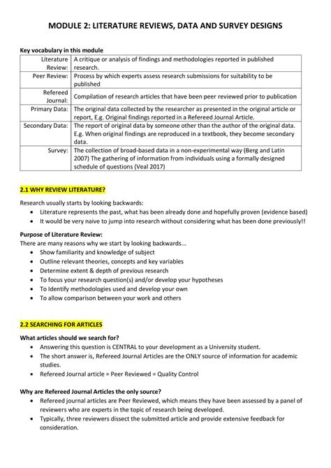 Module 2 Literature Reviews Data And Survey Design 21655 Sport And Society Uts Thinkswap