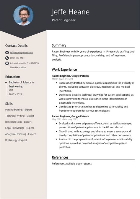 Patent Engineer CV Examples Template 20 Tips