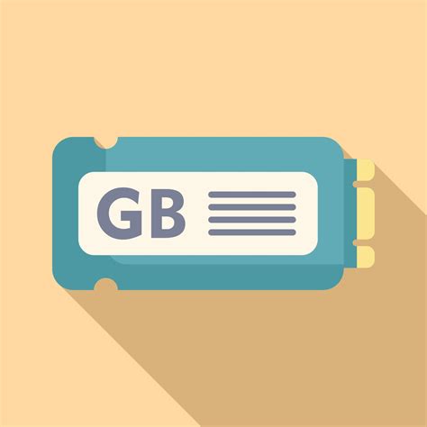 Ssd Gb Memory Icon Flat Vector Product Byte 41273850 Vector Art At Vecteezy