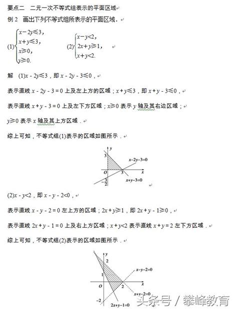 4．1 二元一次不等式 組 與平面區域 每日頭條