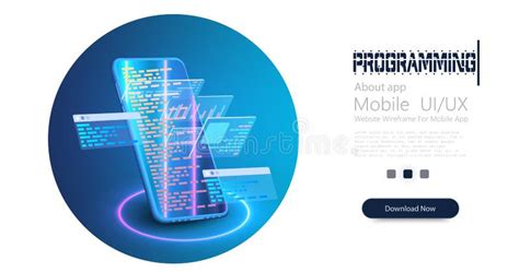 Programming and Software Development Web Page Banner, Program Code on Screen Device. Software ...